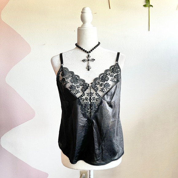 Maidenform | Tops | Vintage Lace Trim Tank Top Victorian Gothic Edgy ...
